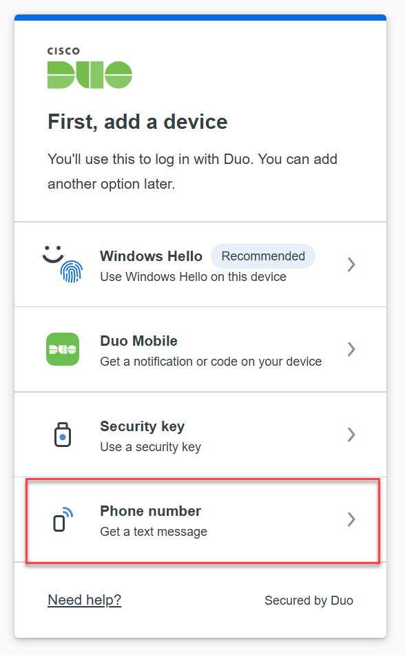 Duo Authentication with Text Messages (SMS) – Cummings Graduate Institute