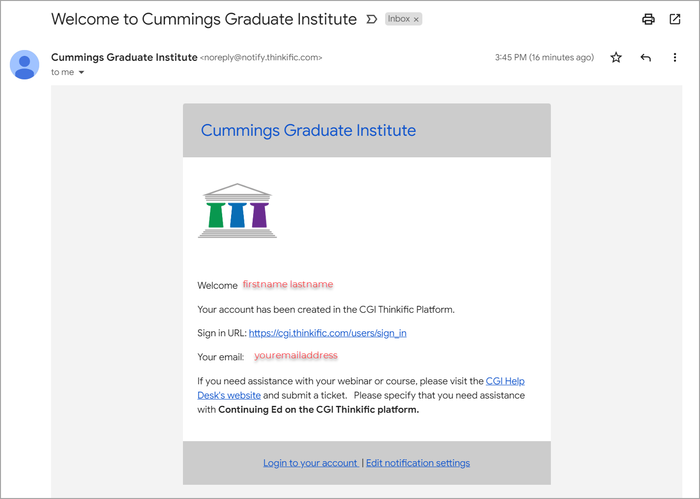 Need help logging in to Thinkific? – Cummings Graduate Institute